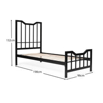 Marie Single Black Metal Bed - Laura James