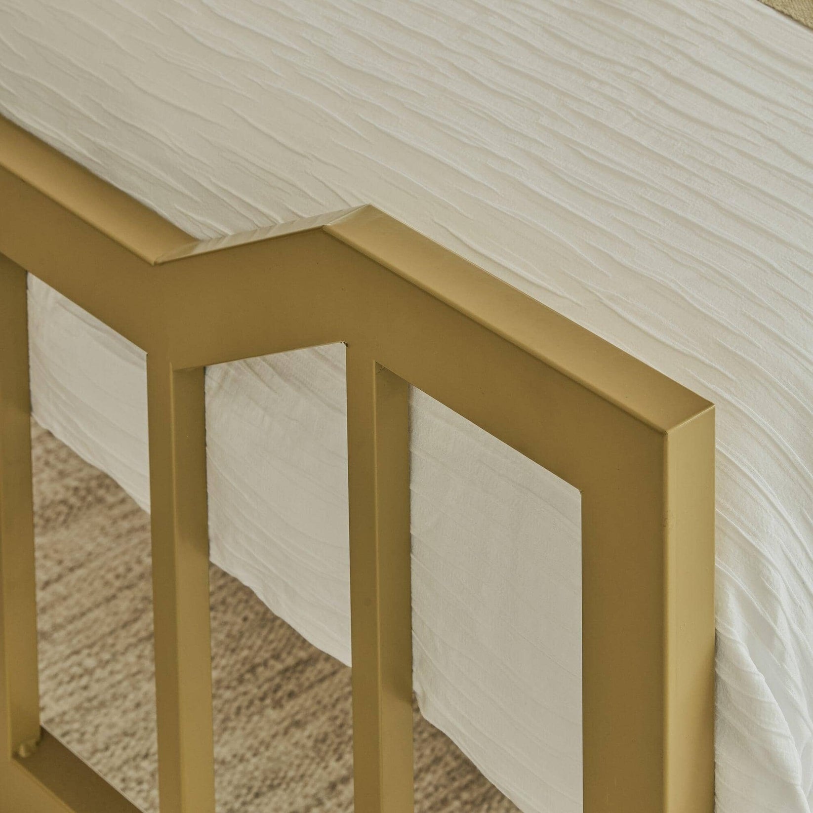 Marie Single Gold Metal Bed - Laura James