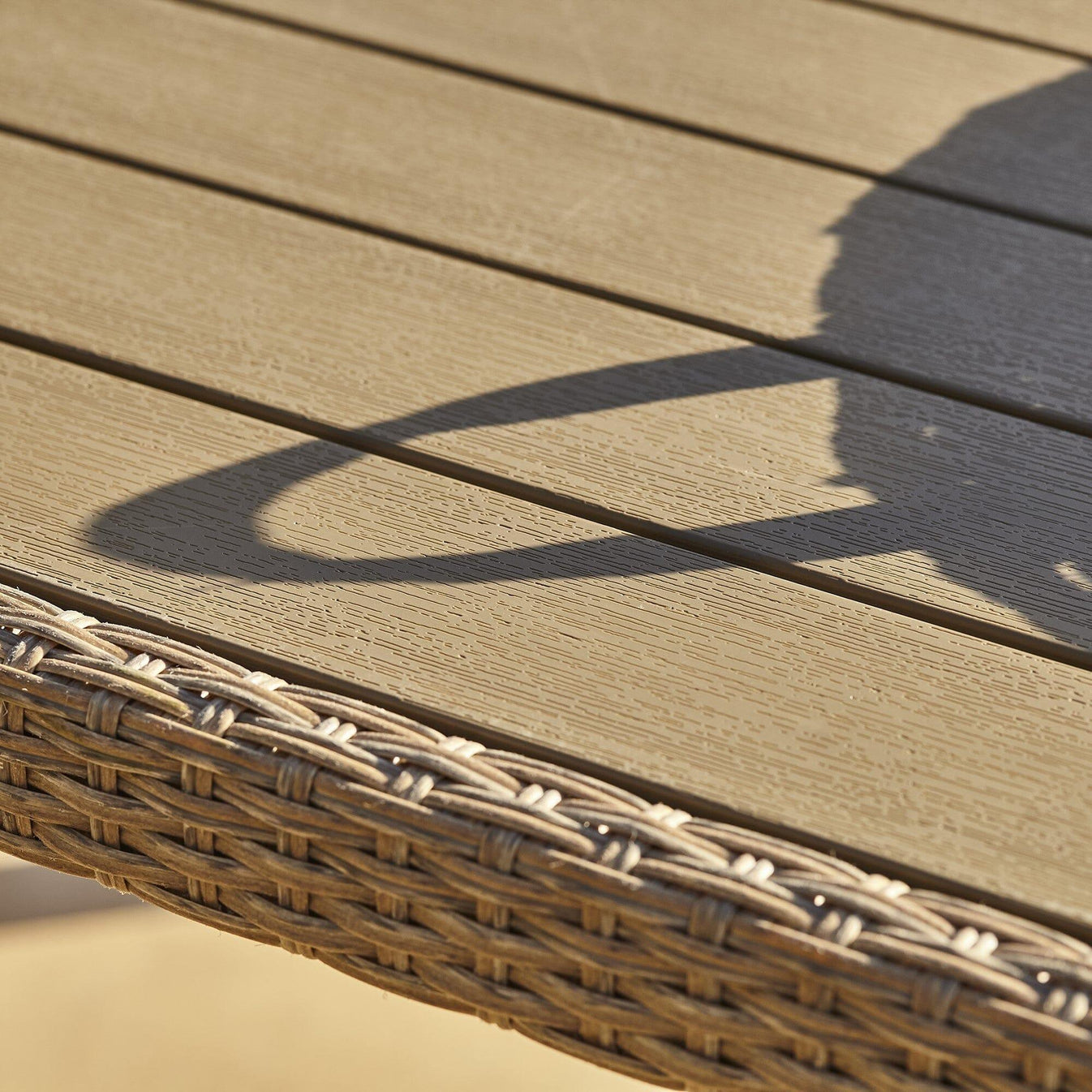 Marston 4 Seater Rattan Garden Dining Set - Natural Brown - Polywood T ...