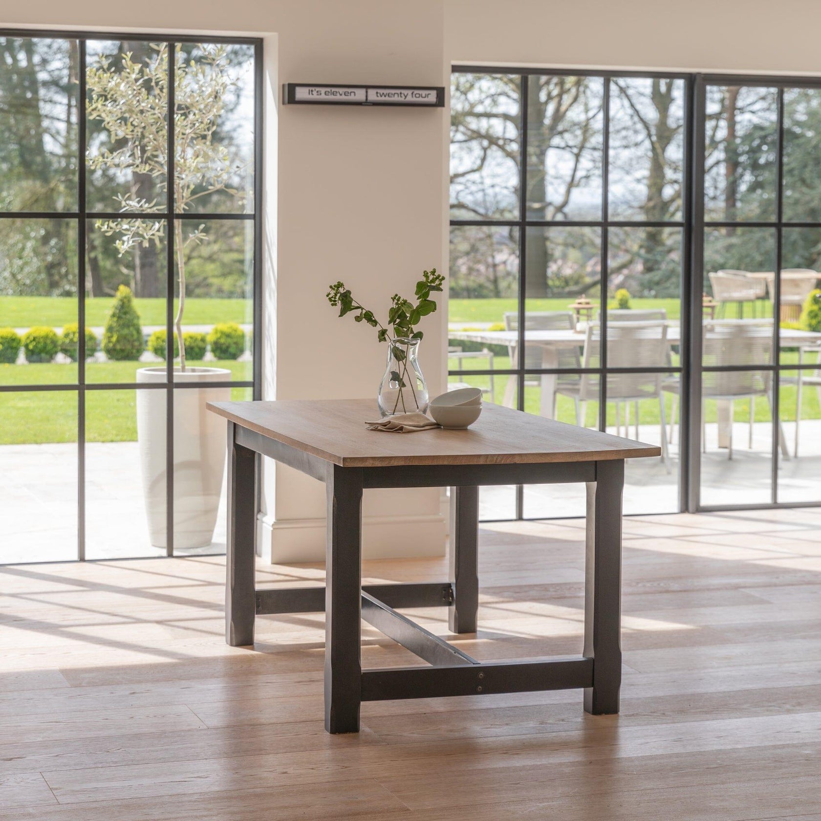 Matilda Wooden Dining Table - Chalked Mango and Black - Laura James