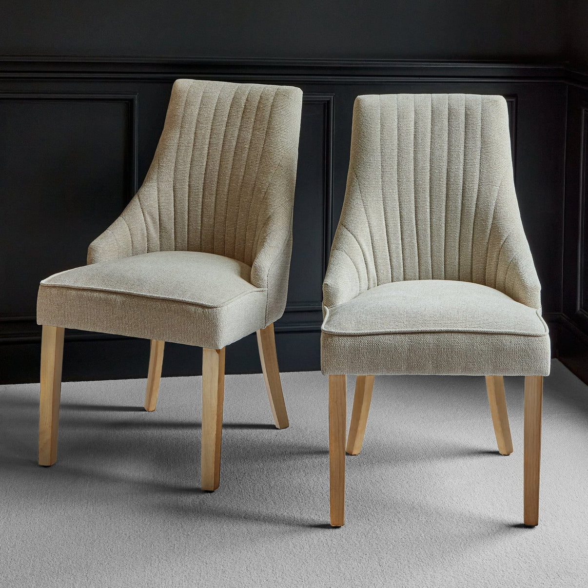 Nadine Dining Chairs - Set Of 2 - Soft Taupe with Whitewash legs ...