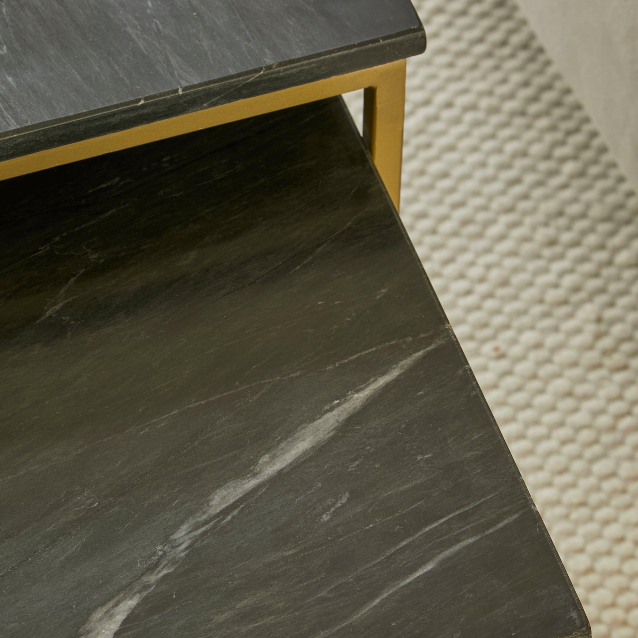 Nara Marble Nest of Tables with Gold Legs - Laura James
