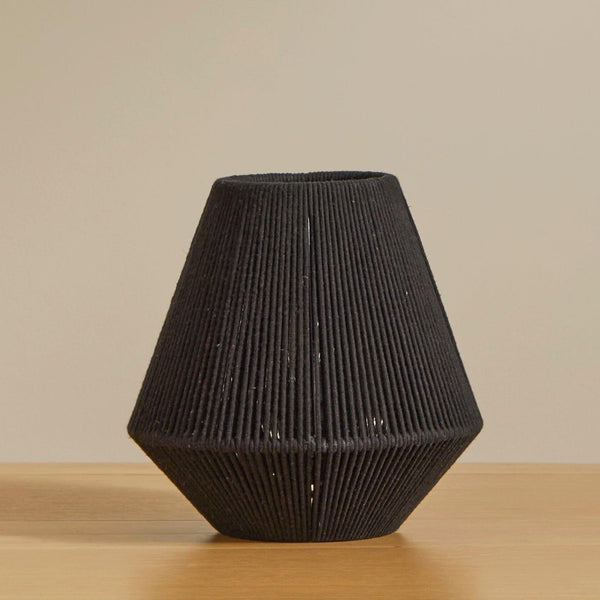 Neri Small Black Cotton String Table Lamp - Laura James