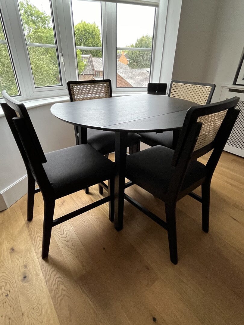 Charlie Dining Table Set - 4 Seater - Black Chairs - Laura James