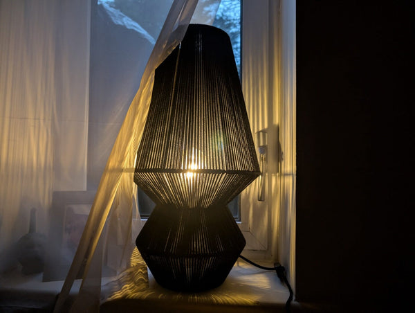 Neri Large Black Cotton String Table Lamp - Laura James