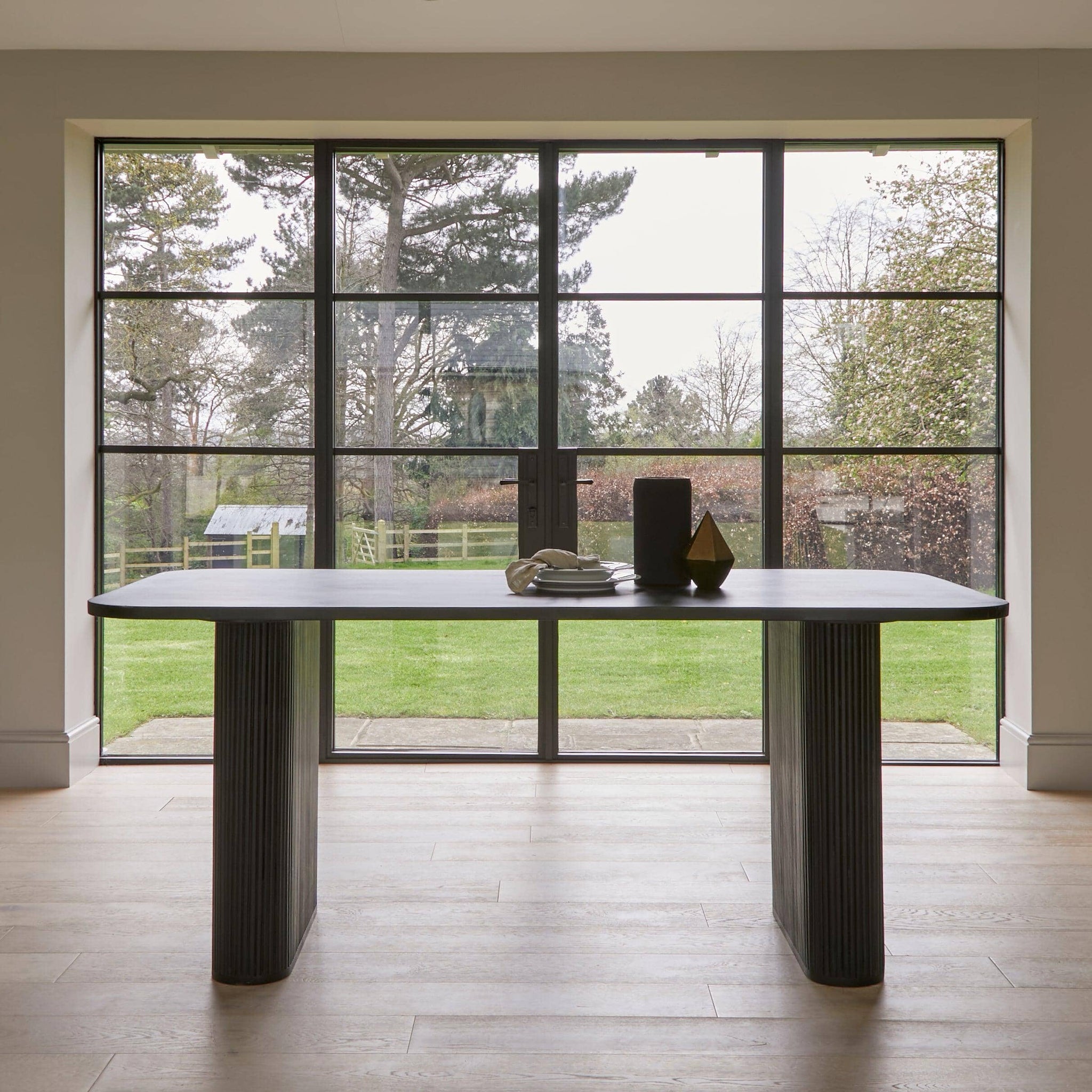 Orla Black Wooden Dining Table Set - 6 Seater - Freya Sand Dining Chai – Laura James