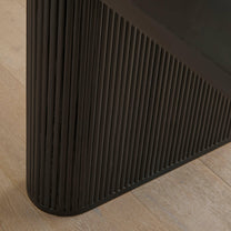 Orla 6 Seater Wooden Jet Black Dining Table Set with Freya Sand Dining ...