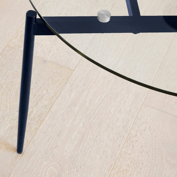 OUTLET - Oscar Glass Coffee Table - Blue Legs – Laura James