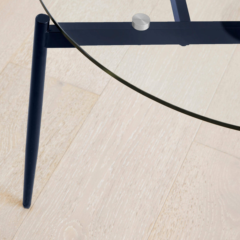 OUTLET - Oscar Glass Coffee Table - Blue Legs – Laura James