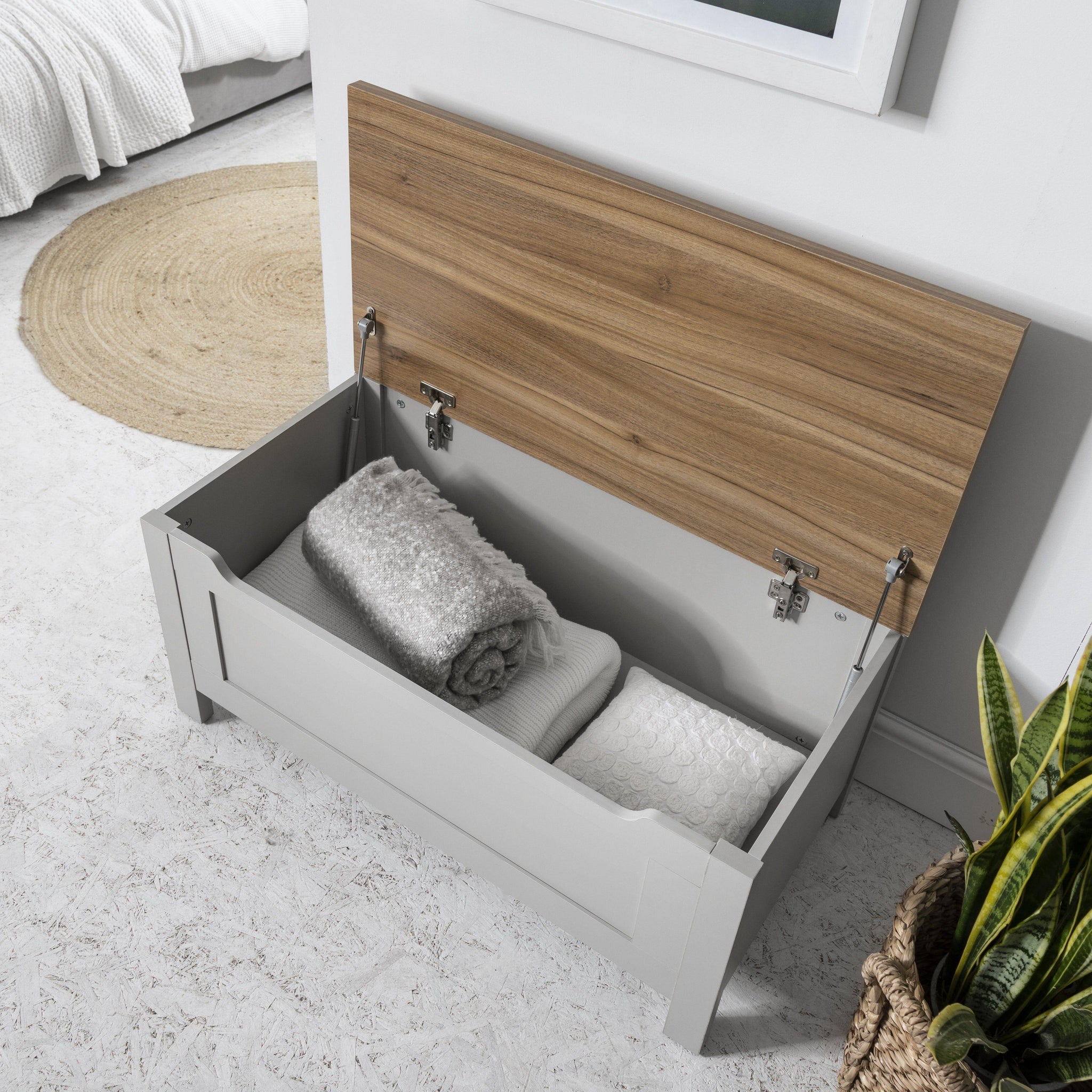 Bampton Blanket Box - Stone Grey - Laura James