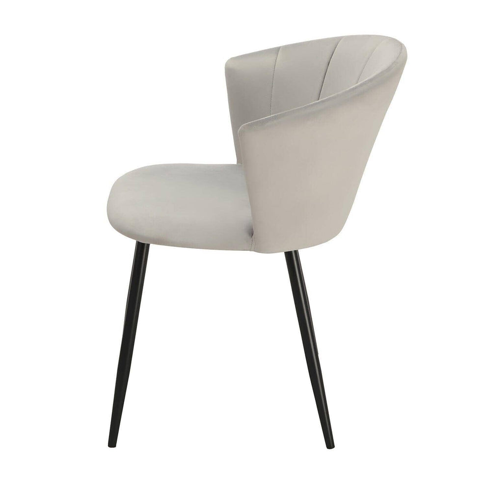 Cleo Grey Velvet Dining Chairs - Set Of 2 - with Black Legs - Laura James