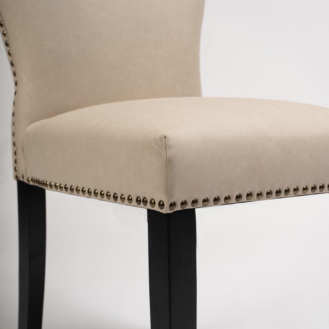 Outlet - Edward Faux leather dining chairs - set of 2 - beige and black ...