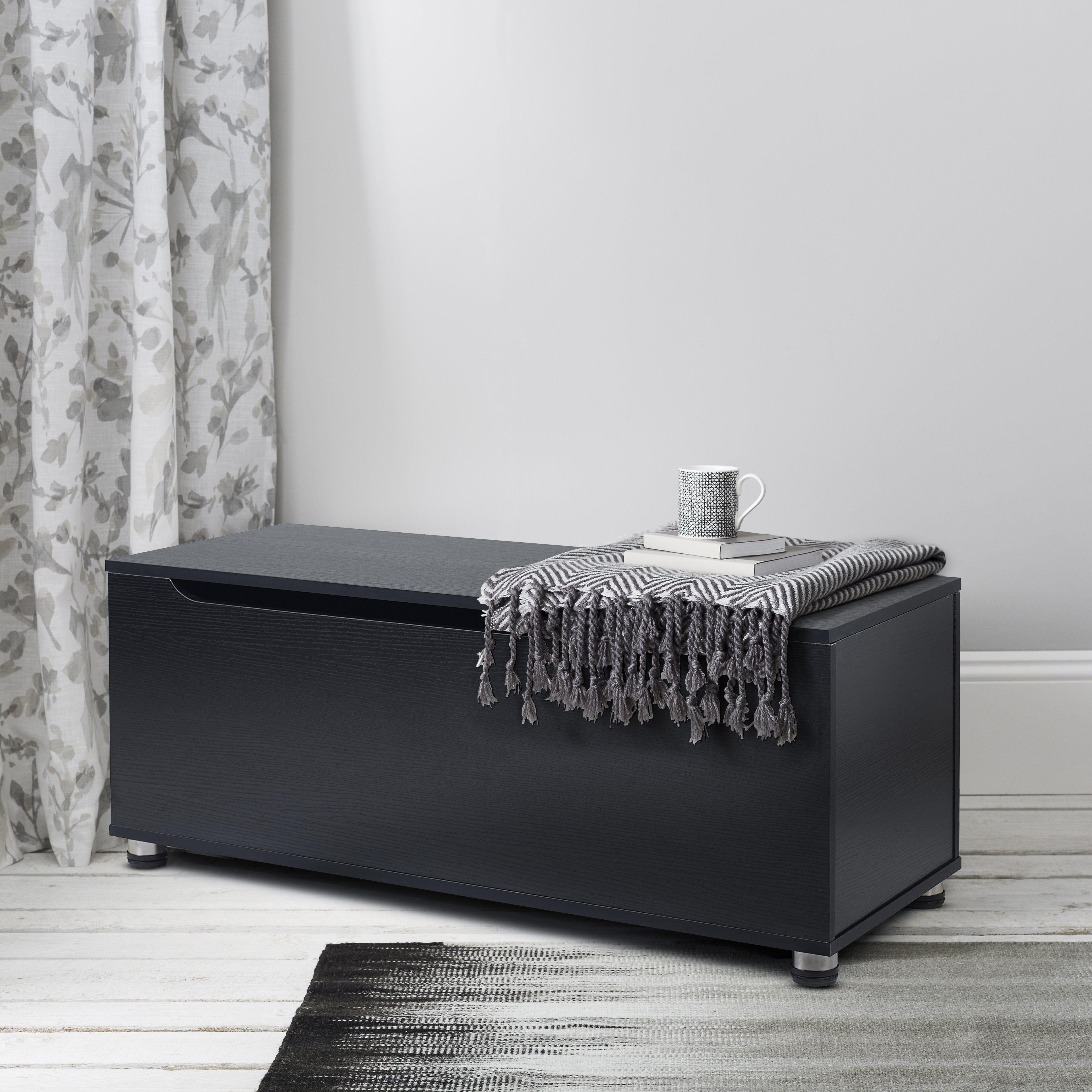 OUTLET - Essie Wooden Storage Chest - Blanket Box - Toy Chest - Black ...