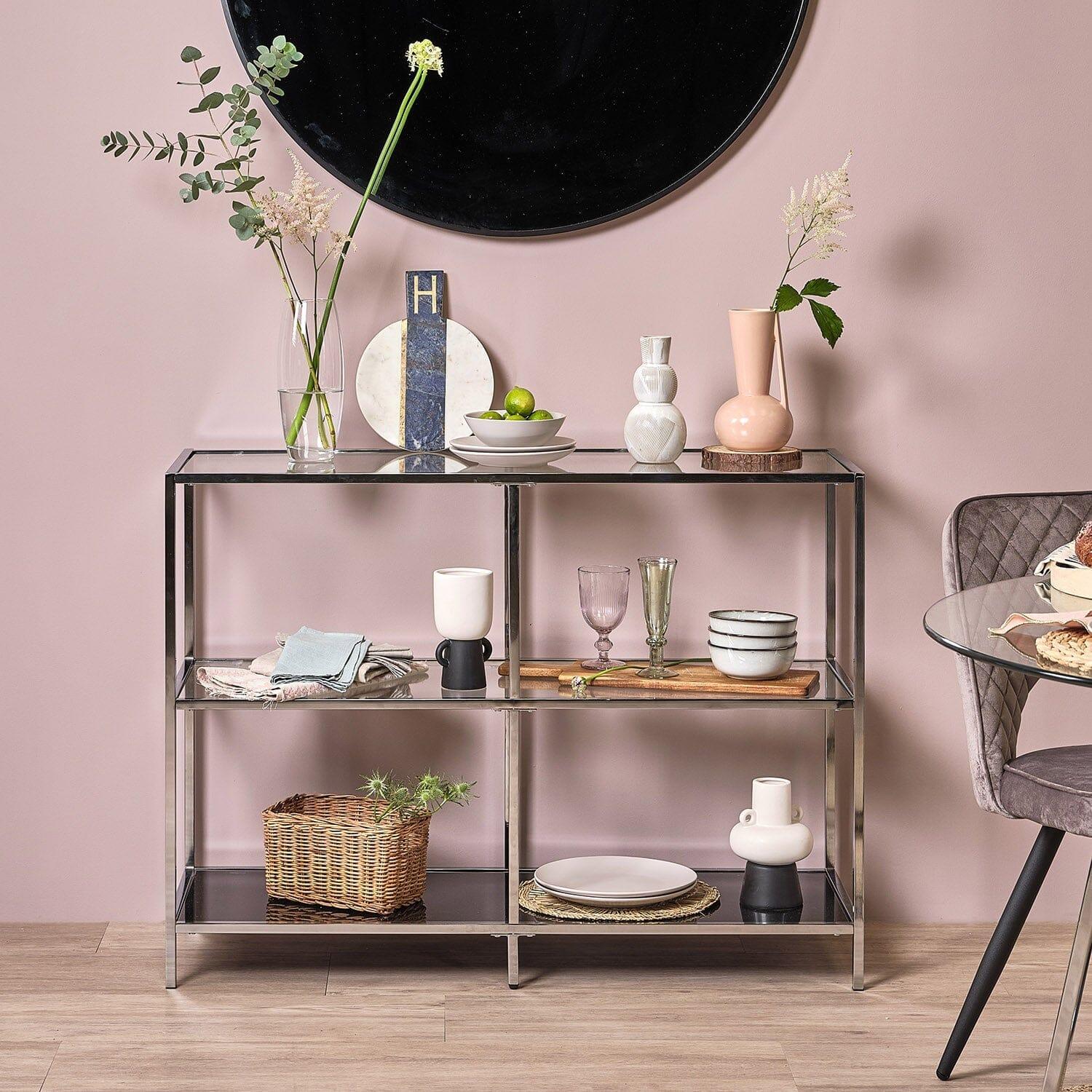 Outlet - Evelyn Console Table - Chrome – Laura James