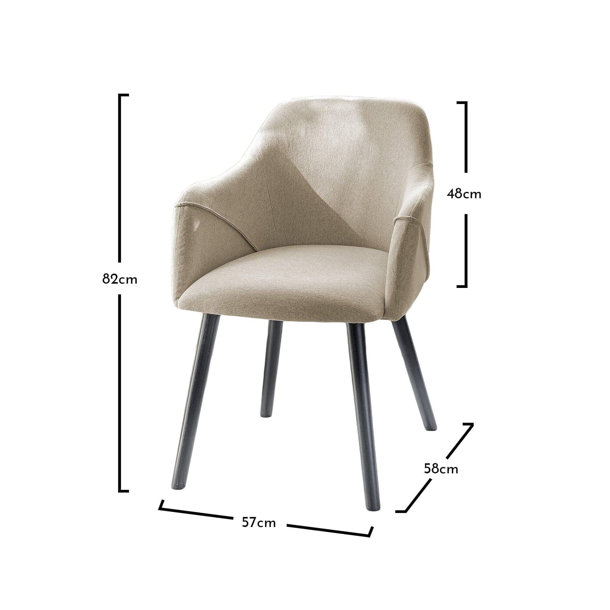 Outlet - Freya Oatmeal Dining Room Armchair - Black Legs - Laura James