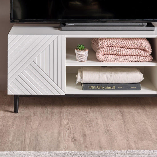 Outlet - Jack TV unit - geometric - white – Laura James