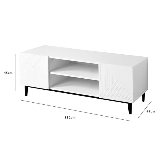 Outlet - Jack TV unit - geometric - white – Laura James