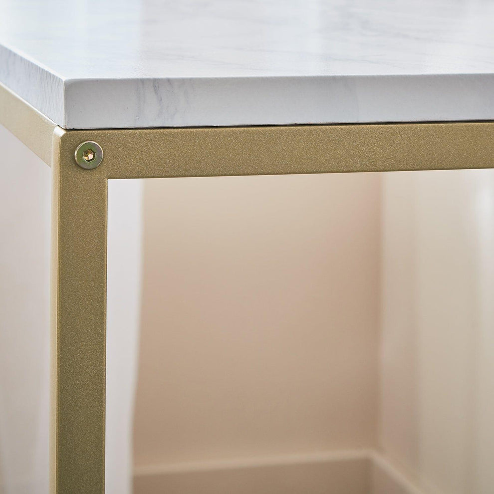 OUTLET - Jay Marble Effect Desk - Gold – Laura James
