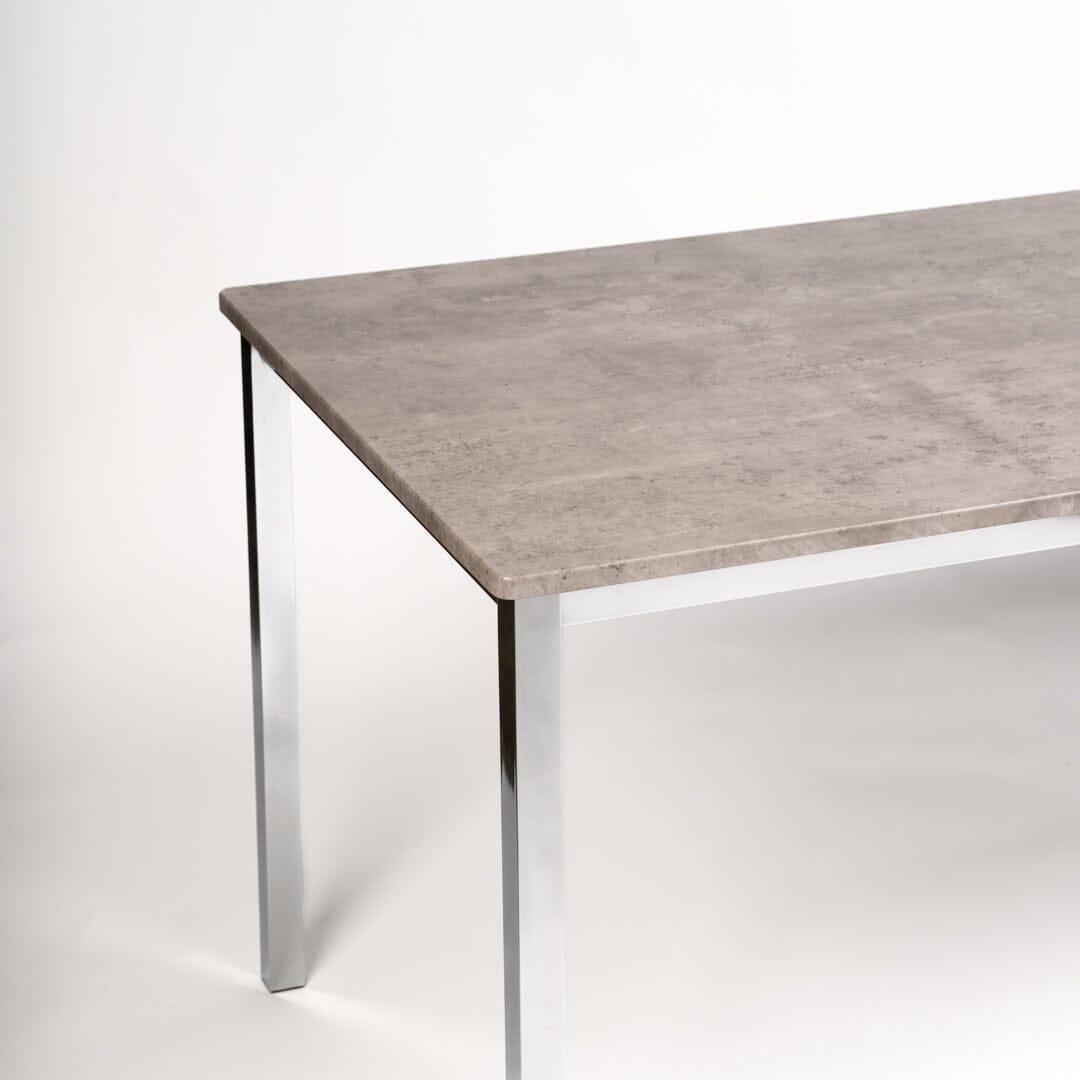 OUTLET - Milo 6 Seater Concrete Effect Dining Table with Chrome Legs ...