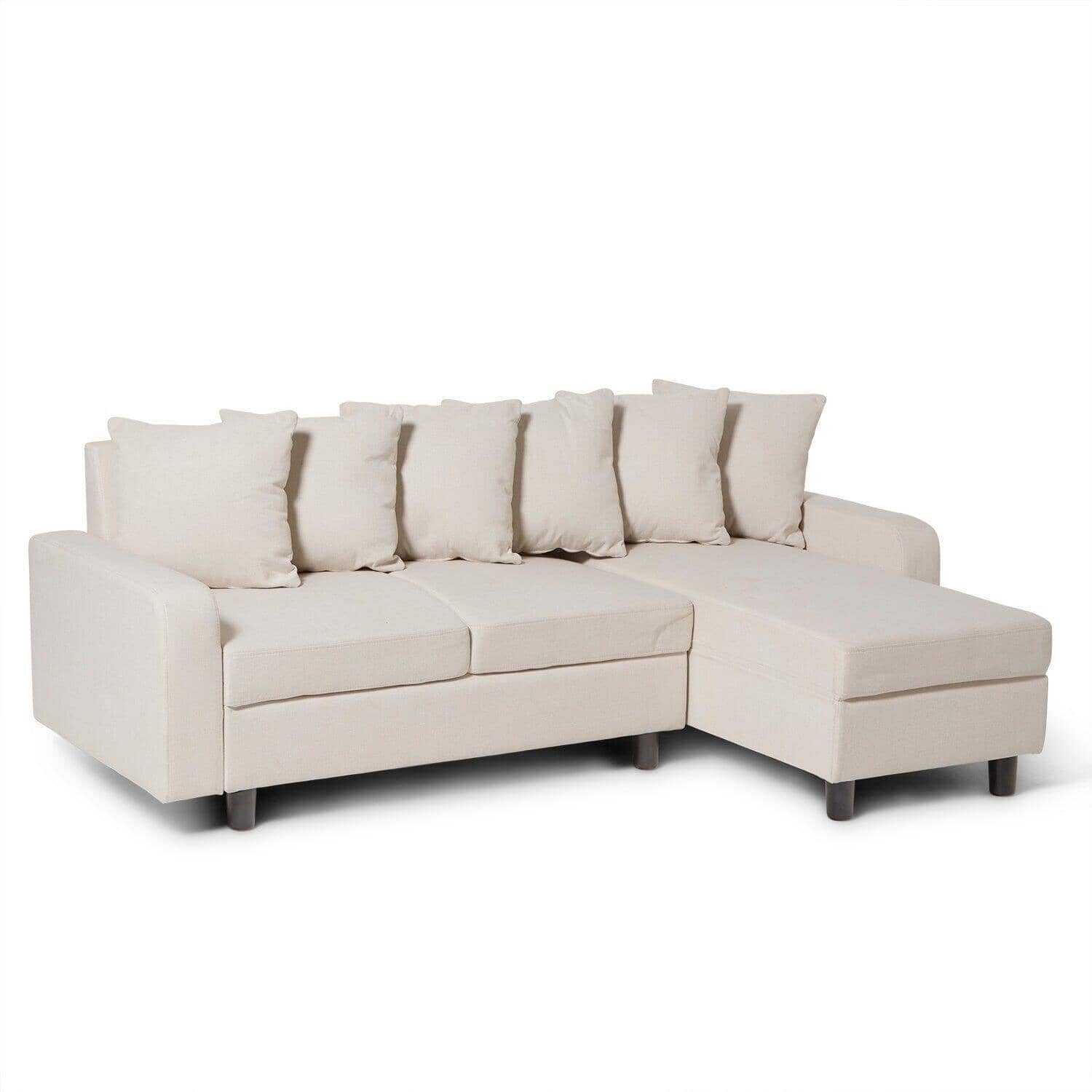 Tracy Cream Oatmeal Chaise Corner Sofa - Laura James