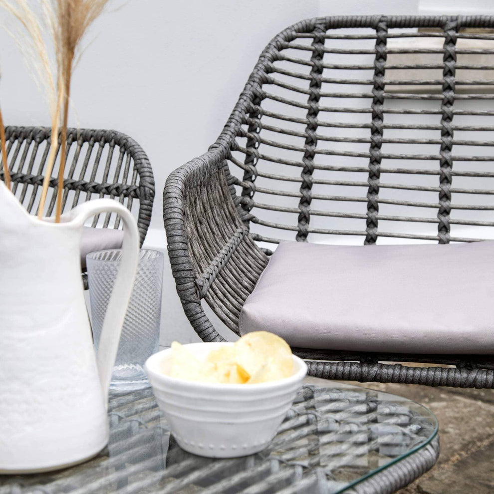 Outlet - Wick Rattan Sofa Set - Dark Grey – Laura James
