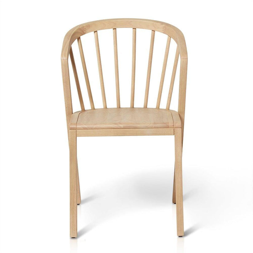 Outlet - Wooden Spindle Dining Chairs Set 2 - Pale Oak - Laura James