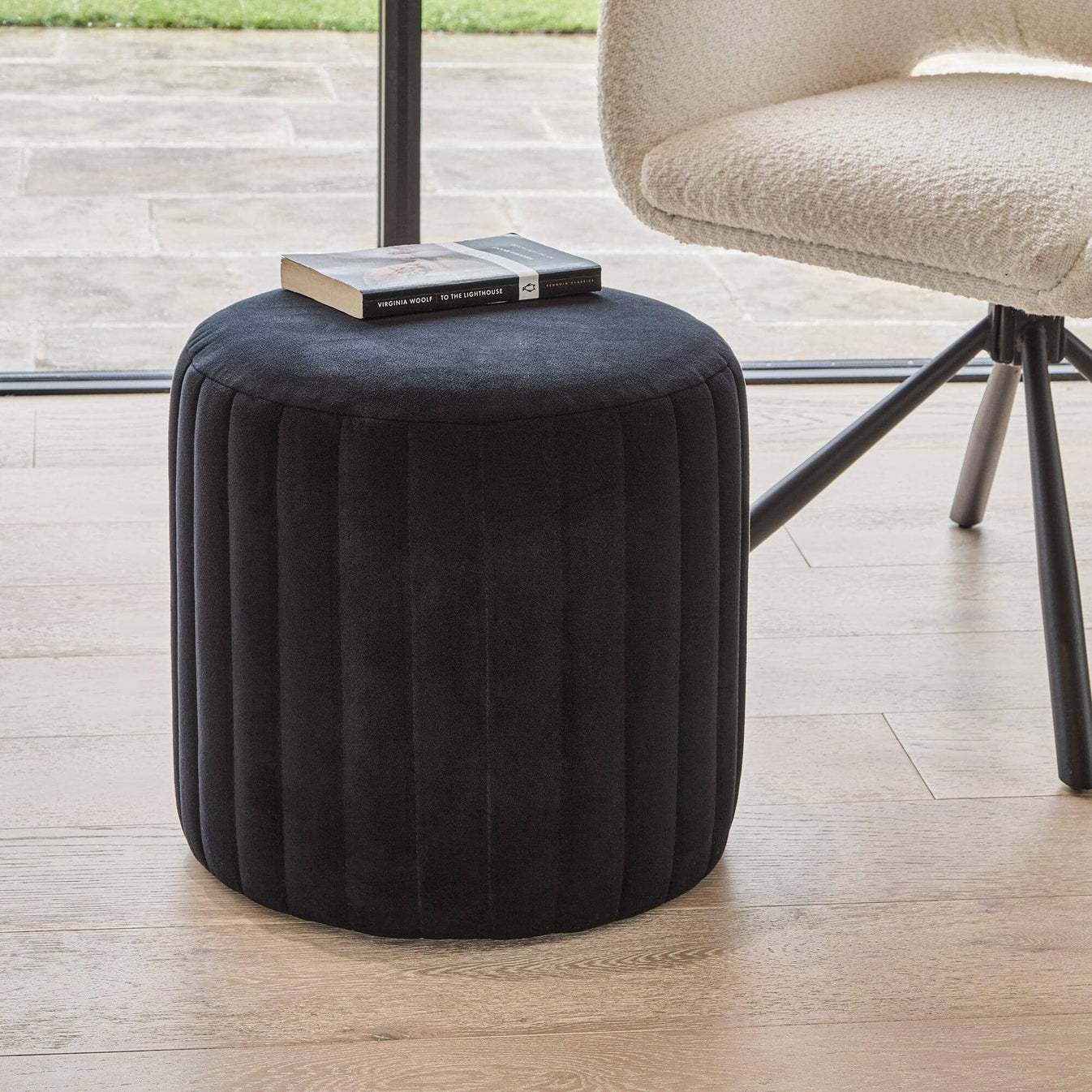 Penelope Drum Stool - Black - Laura James
