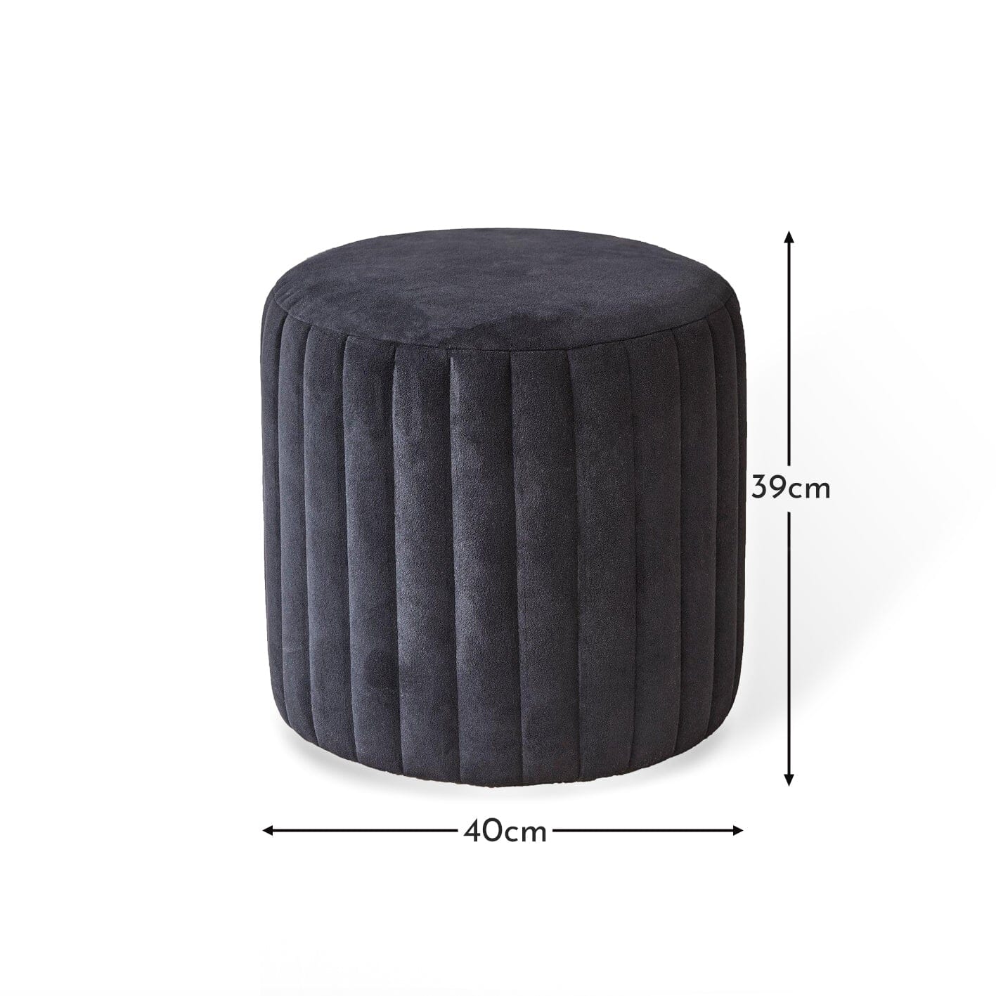 Penelope Drum Stool - Black - Laura James