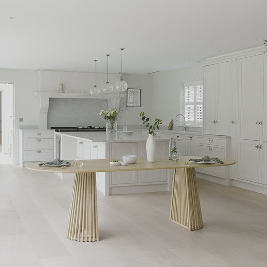 Willow Pale Oak Wood Oval Dining Table - Laura James