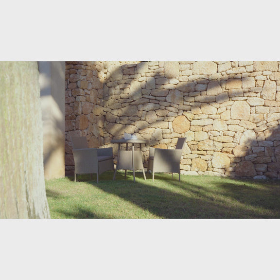 Kemble 2 Seater Rattan Bistro Outdoor Dining Set in Natural Brown ...