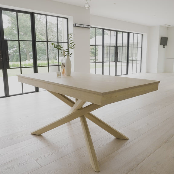 Amelia Solid Wood Whitwash Finish Dining Table - Laura James