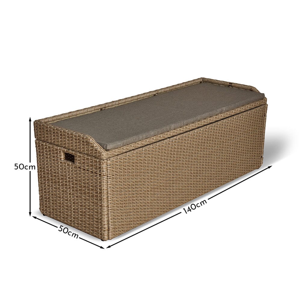 Rattan Grey Polywood Storage Bench - Laura James