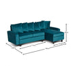 Tracy Teal Blue Chaise Corner Sofa - Laura James
