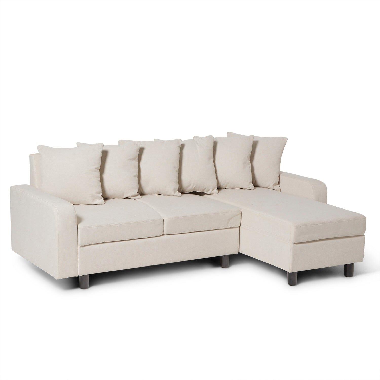 Tracy Cream Oatmeal Chaise Corner Sofa - Laura James