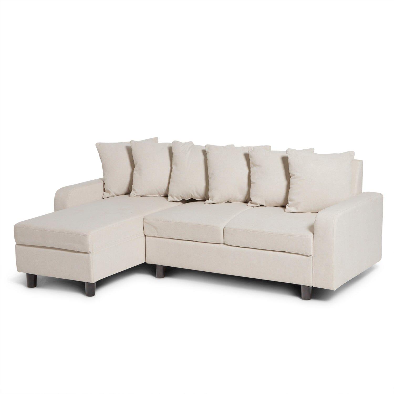 Tracy Cream Oatmeal Chaise Corner Sofa - Laura James