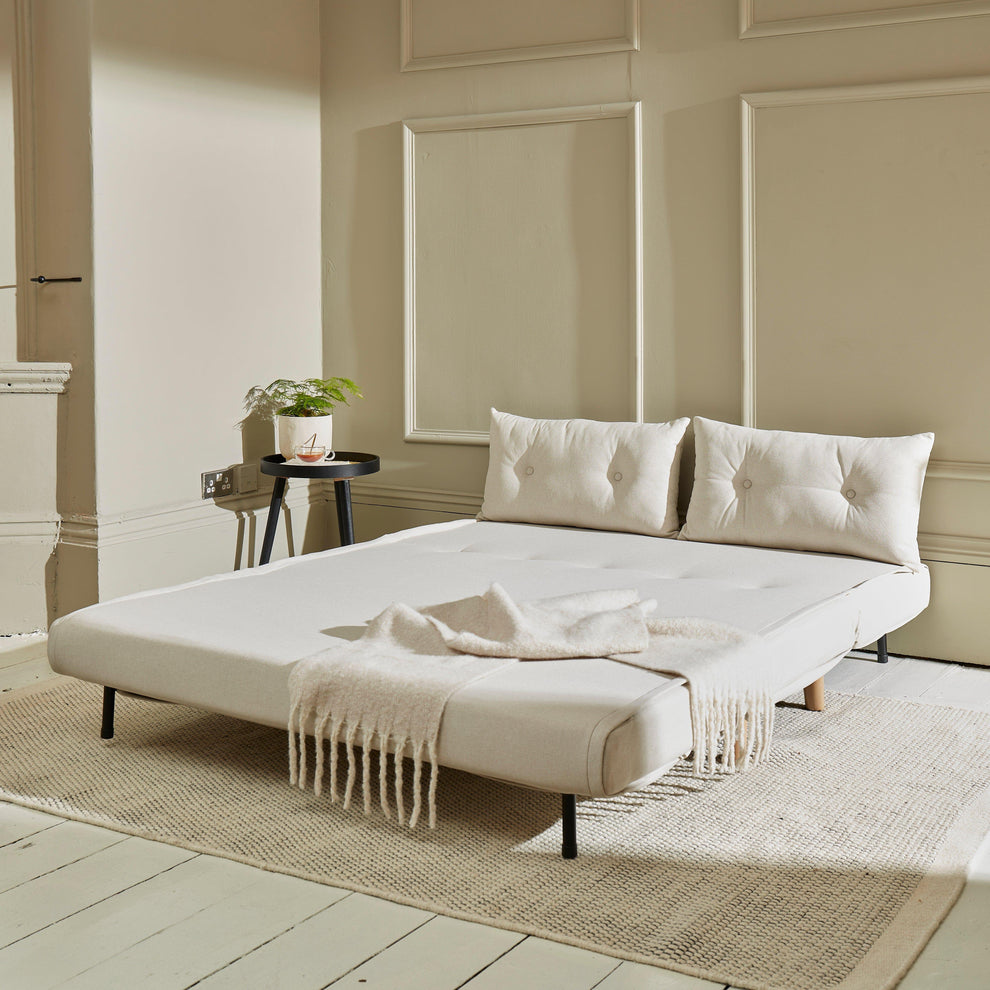 Una Oatmeal Linen Double Sofa Bed - Laura James