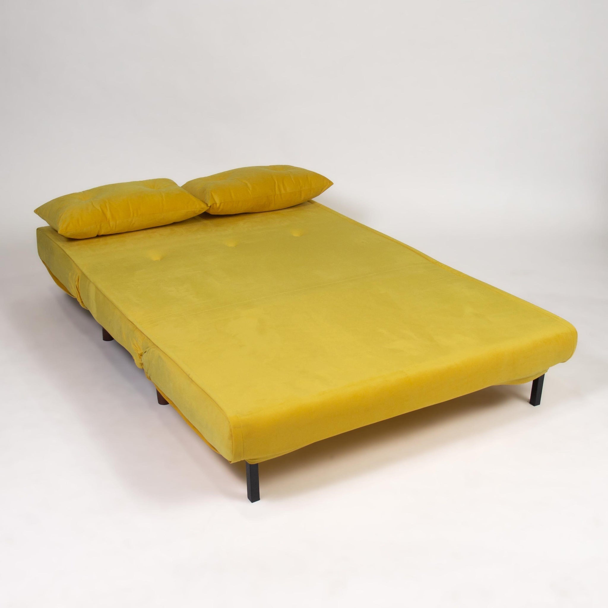 Una Yellow Velvet Double Sofa Bed - Laura James