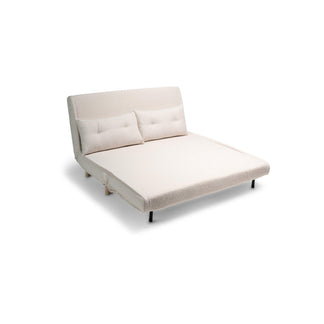 Una Double Teddy Sprung Sofa Bed - Warm White - Laura James