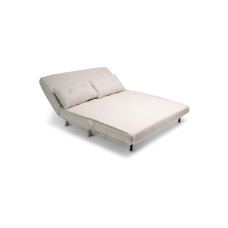 Una Double Teddy Sprung Sofa Bed - Warm White - Laura James
