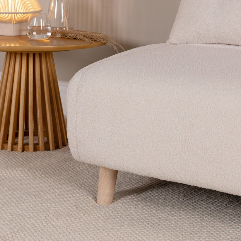 Una Double Teddy Sprung Sofa Bed - Warm White - Laura James