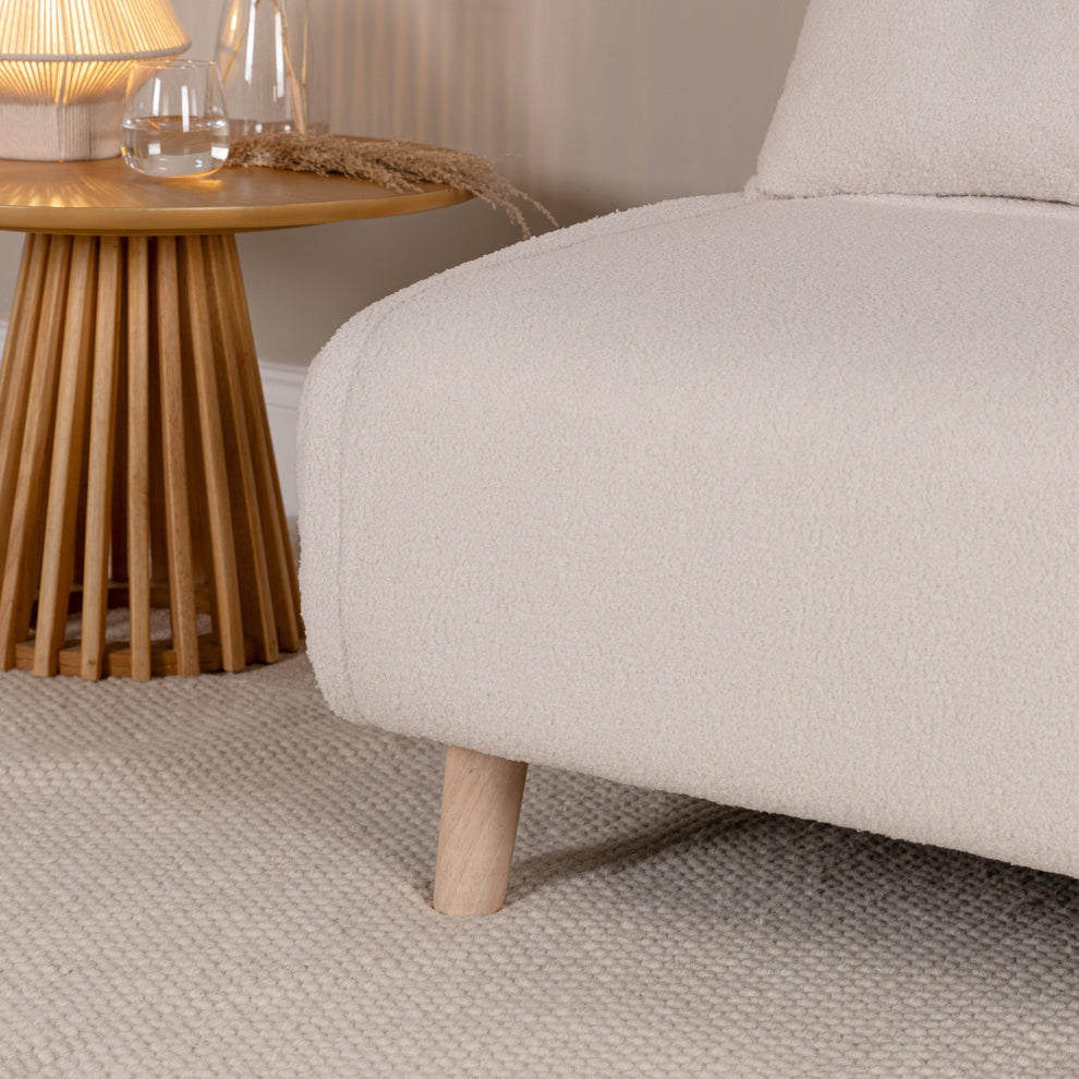 Una Double Teddy Sprung Sofa Bed - Warm White - Laura James