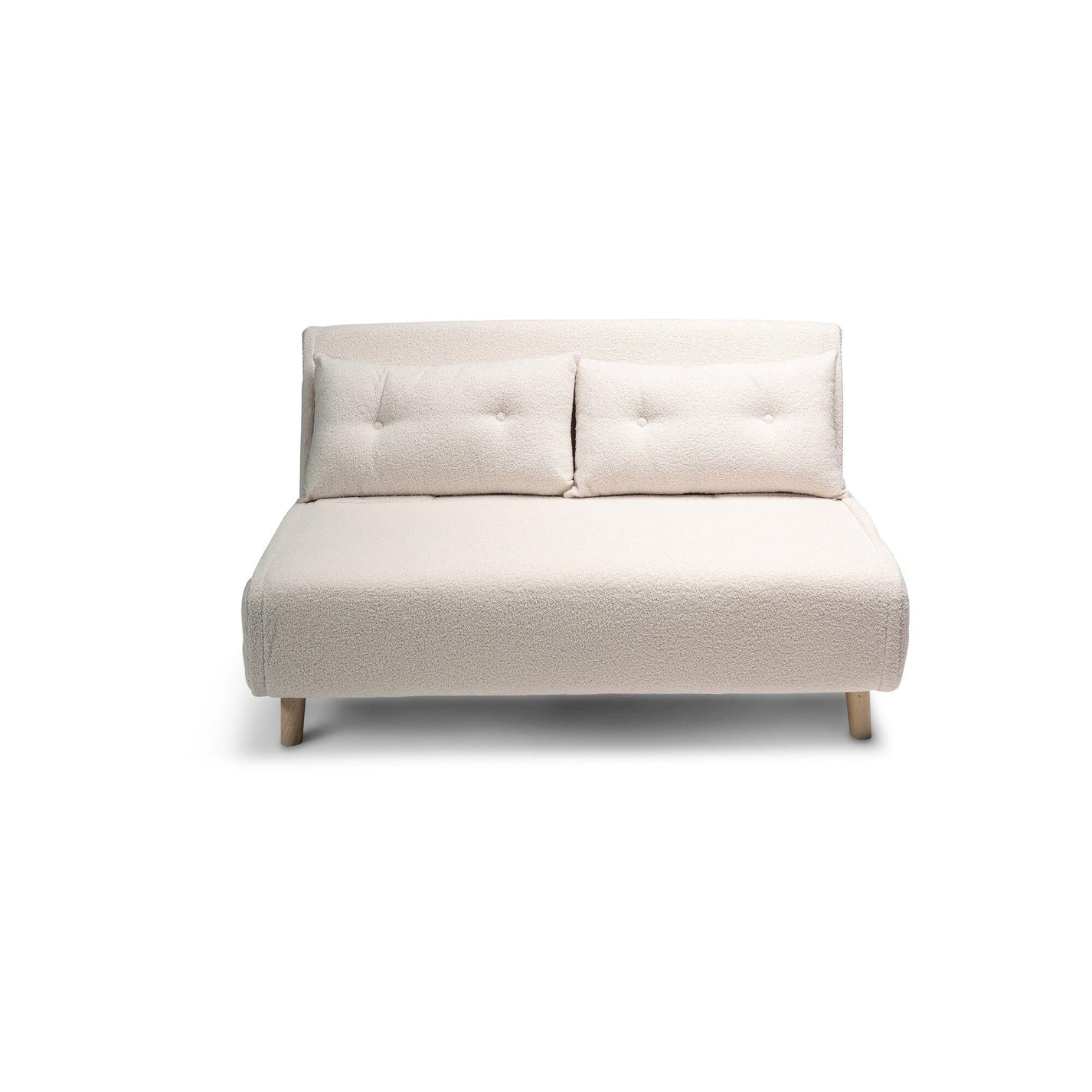 Una Double Teddy Sprung Sofa Bed - Warm White - Laura James