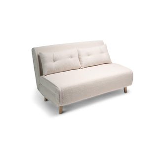 Una Double Teddy Sprung Sofa Bed - Warm White - Laura James