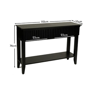 Willow Black Wood Fluted Console Table - Laura James
