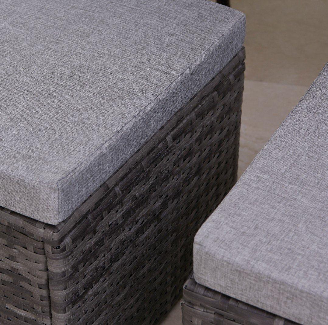 10 Seater Grey Rattan Cube Outdoor Dining Set - Laura James