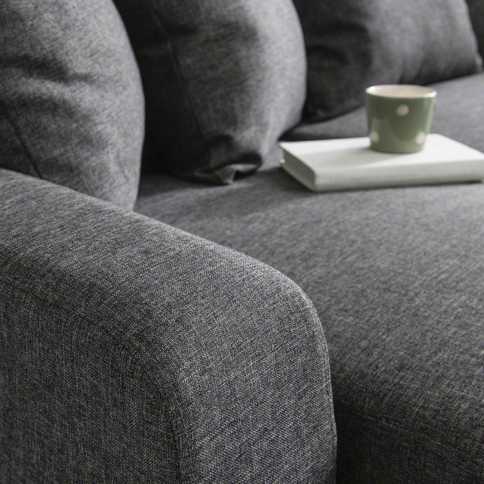 OUTLET - Tracy Corner Sofa - Grey Linen with Black Legs – Laura James