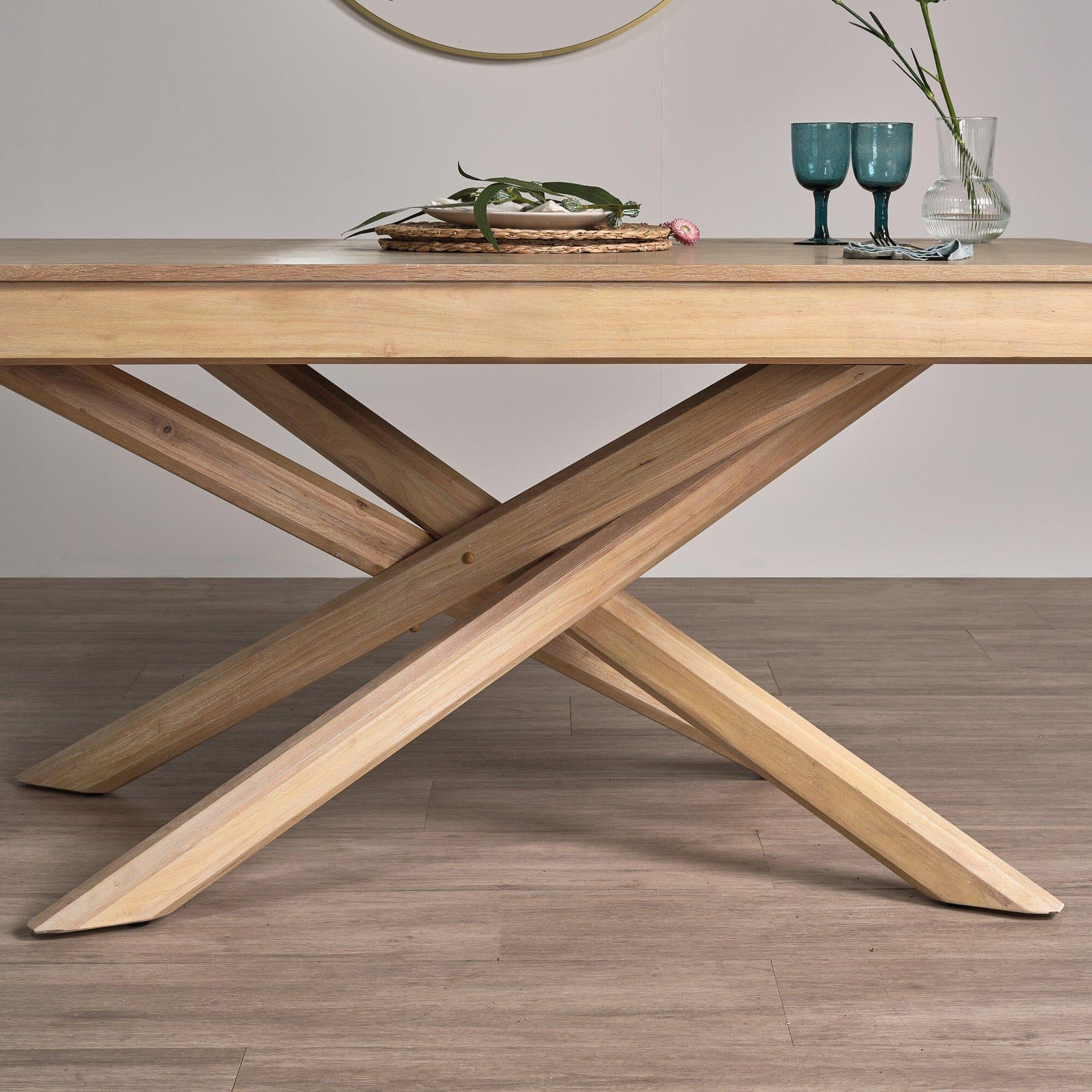 Amelia Solid Wood Whitwash Finish Dining Table - Laura James