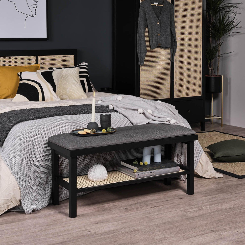 Charlie Hallway Bench - Black – Laura James