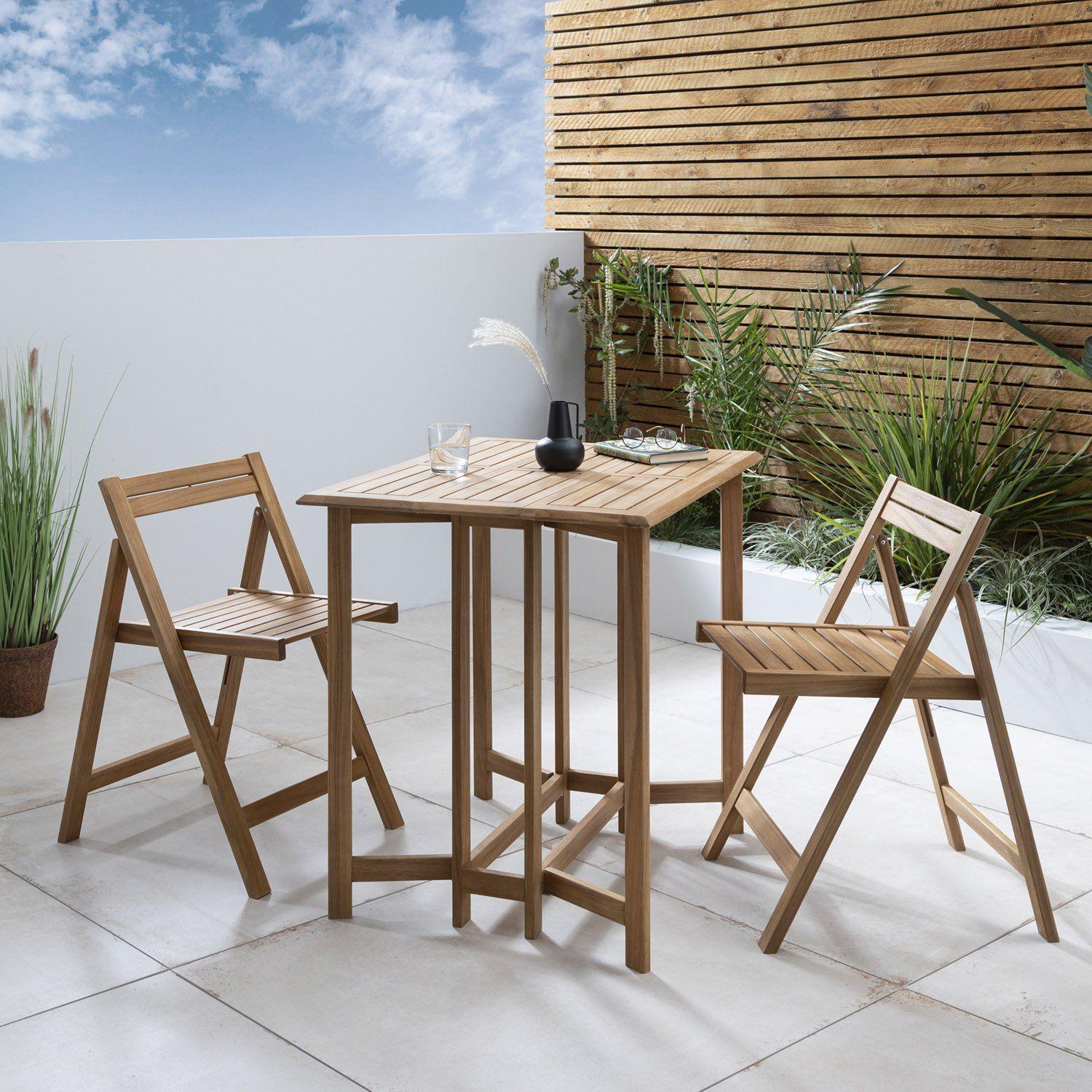 Cosette folding bistro set wooden garden furniture Laura James