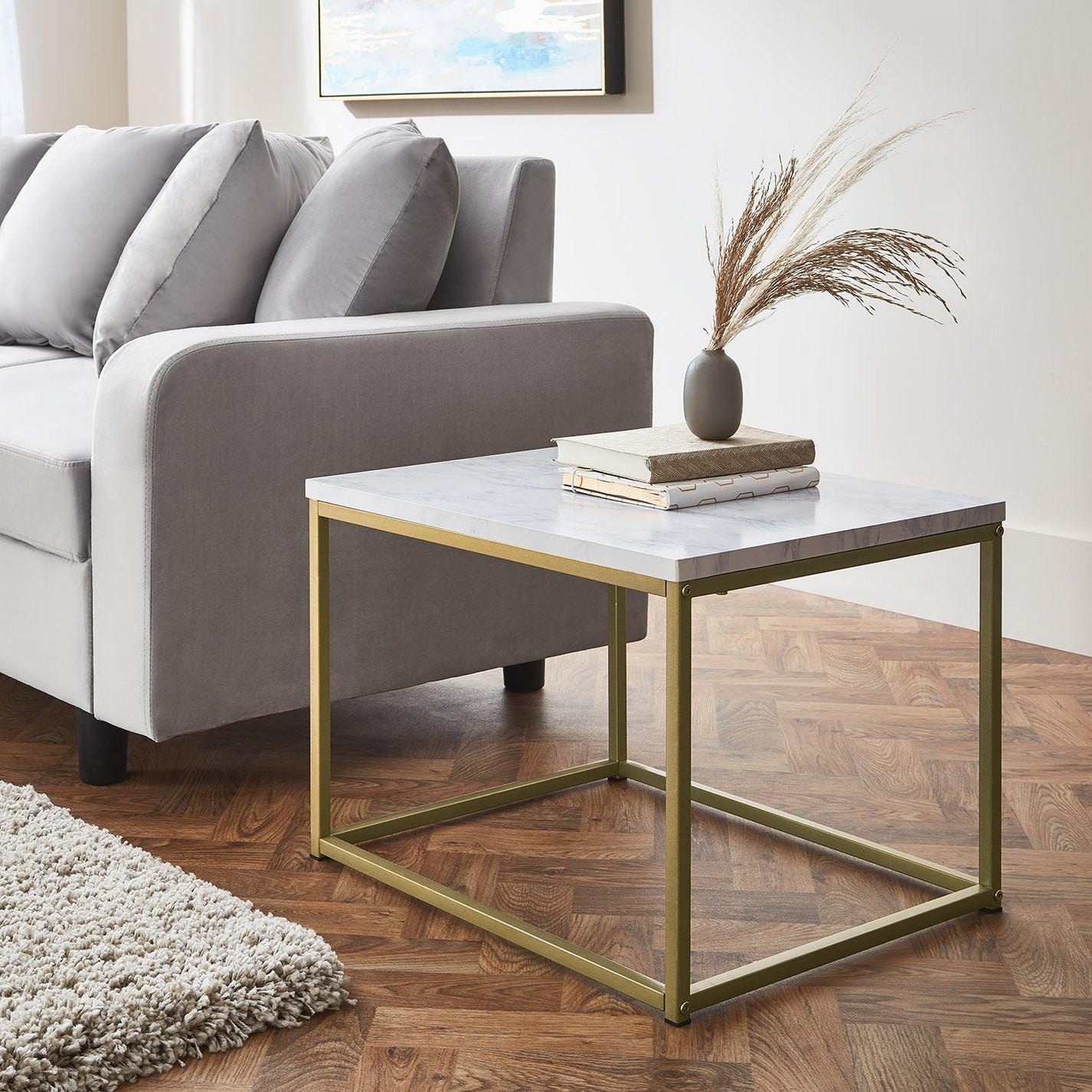 Jay Marble Effect Coffee Table Set - Gold Frame – Laura James